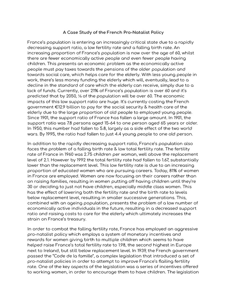 5. Pro Natlaist Policy France | PDF | Birth Rate | Total Fertility Rate