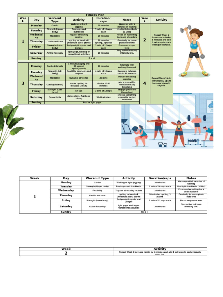 Fitness_Plan 2.0 | PDF | Aerobic Exercise | Strength Training