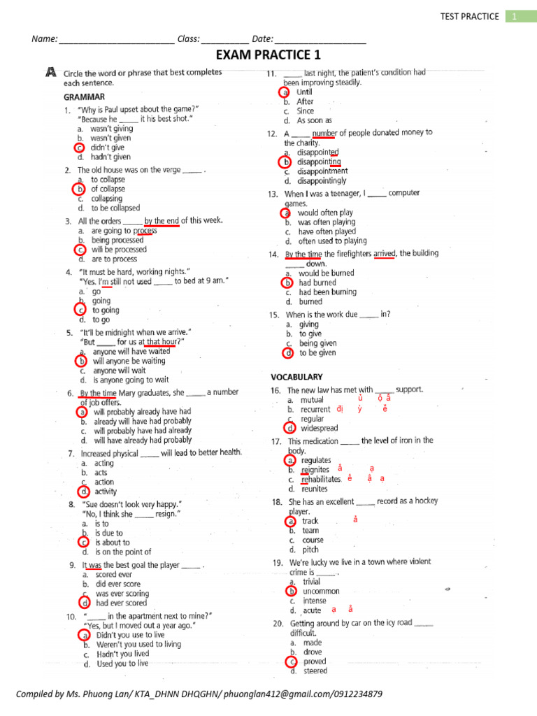 English Exam Vocabulary Guide | PDF