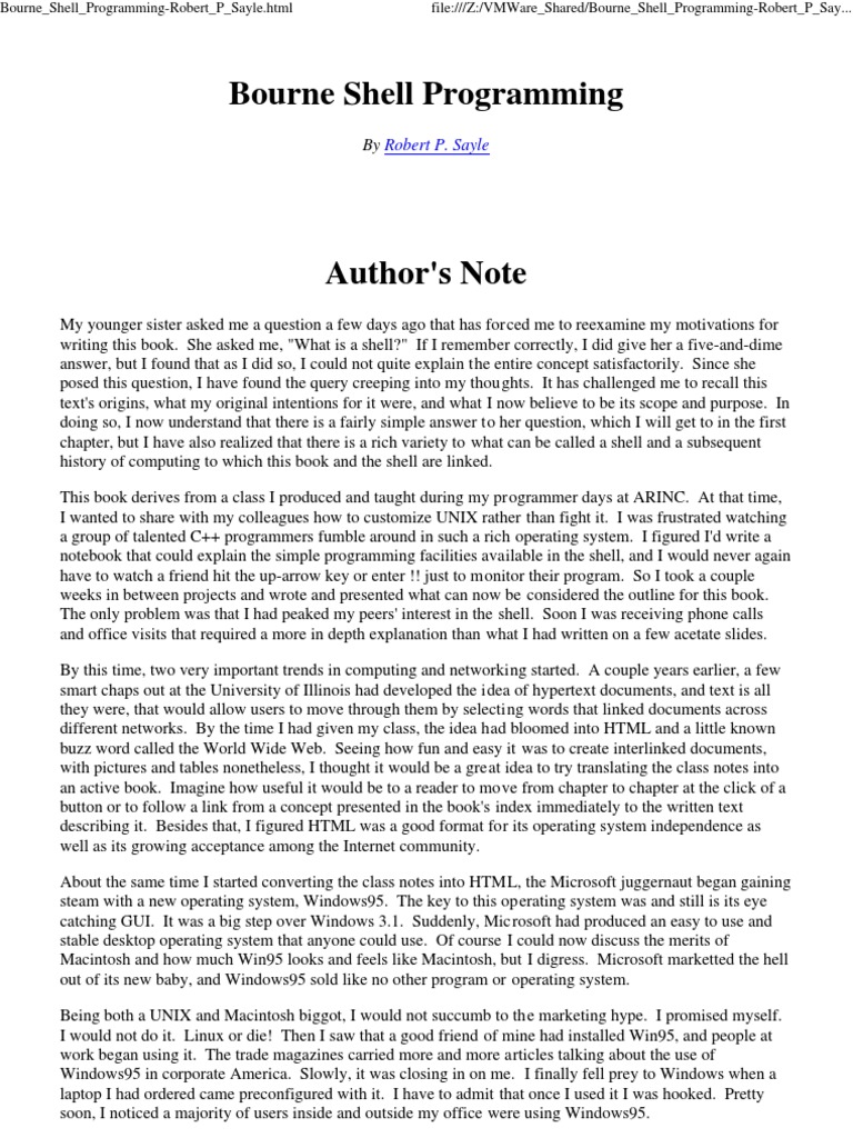 Bourne Shell Programming-Robert P Sayle | Download Free PDF | Command ... Bourne Shell Programming-Robert P Sayle | Download Free PDF | Command ...