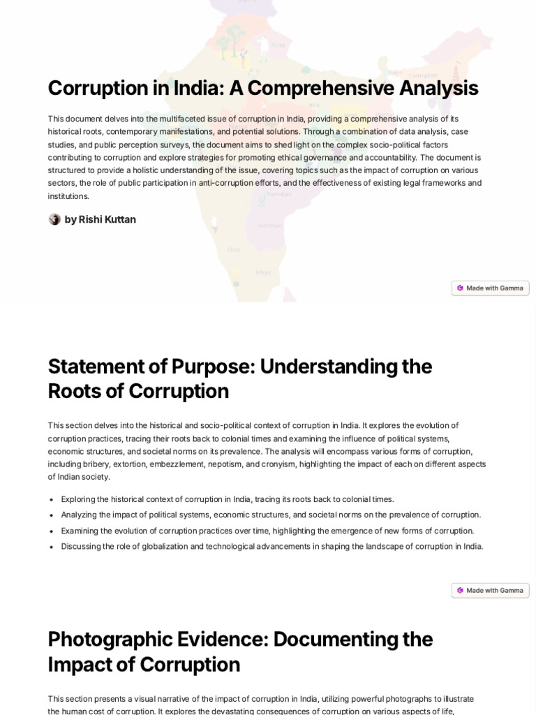 Corruption in India a Comprehensive Analysis | PDF | Political ...