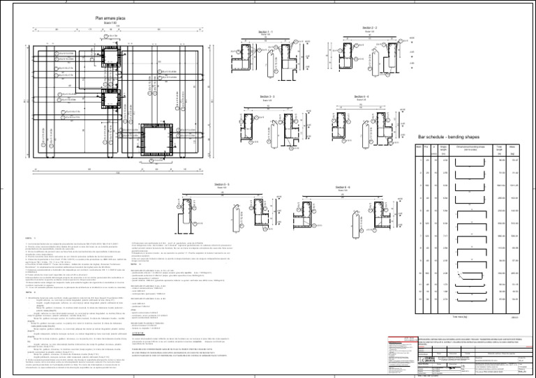 R06 - BI - Plan Armare Placa Bazin Rezerva Incendiu | PDF