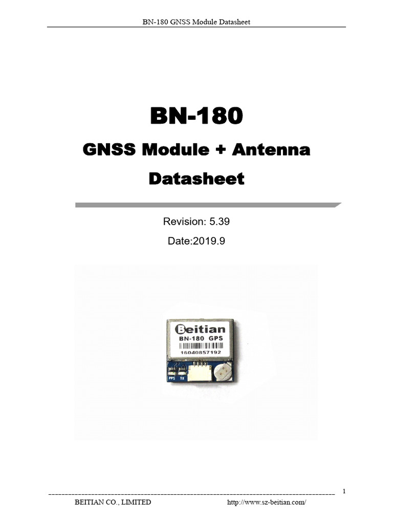 BN-180 GPS Module Datasheet | PDF | Global Positioning System | Navigation