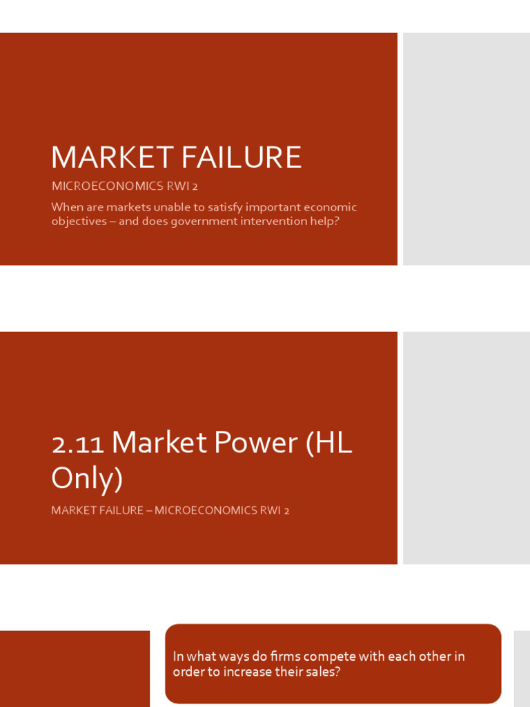 Understanding Market Failure in Economics | PDF | Profit (Economics ...