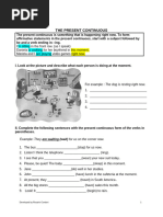 Present Continuous Picture Description | PDF
