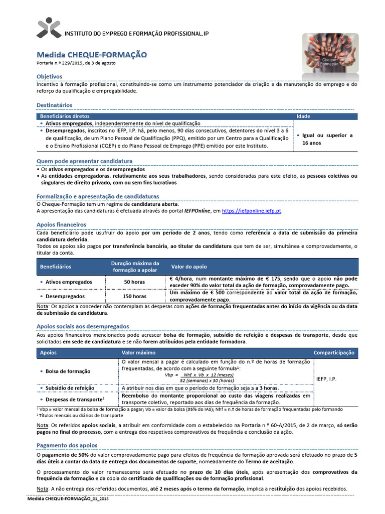 Ficha Sintese Medida Cheque Formacao | PDF | Cheque (banco ...
