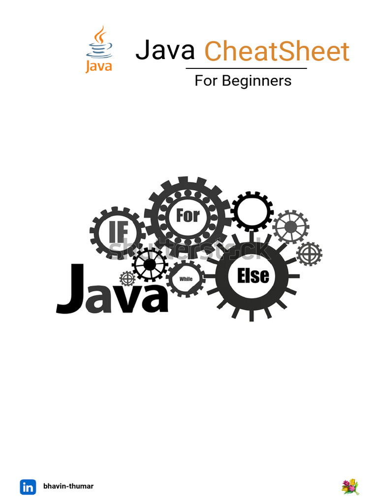 Java CheatSheet for Beginners | PDF Java CheatSheet for Beginners | PDF