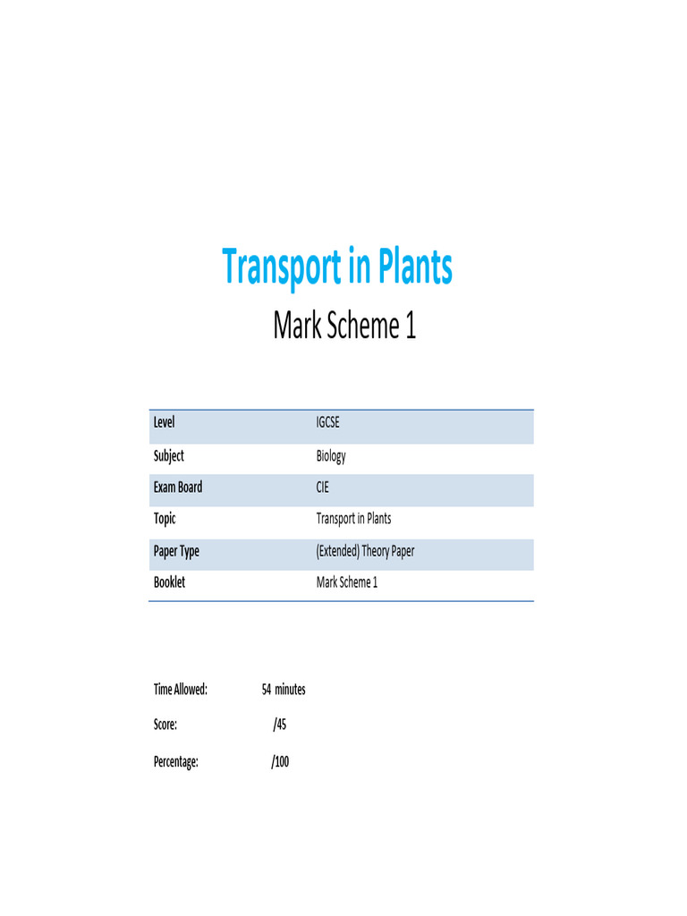 8.1-Transport-in-Plants-IGCSE-CIE-Biology-Ext-Theory-MS_l | PDF | Stoma ...
