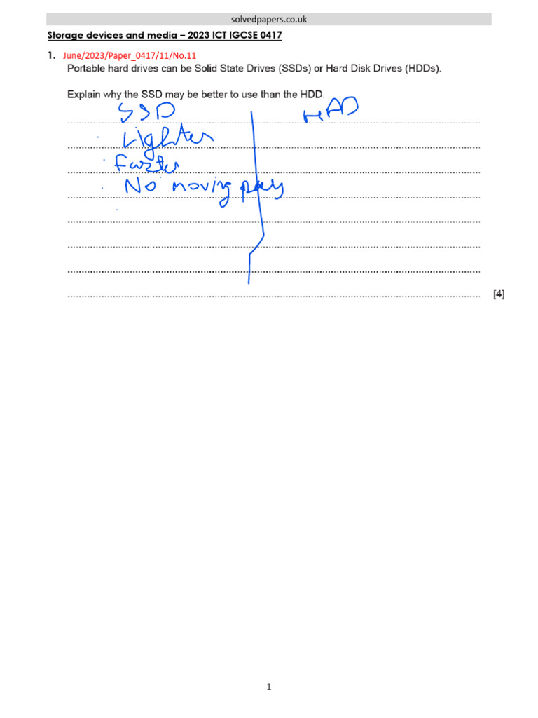 2023 Storage Devices and Media IGCSE ICT 0417 | PDF