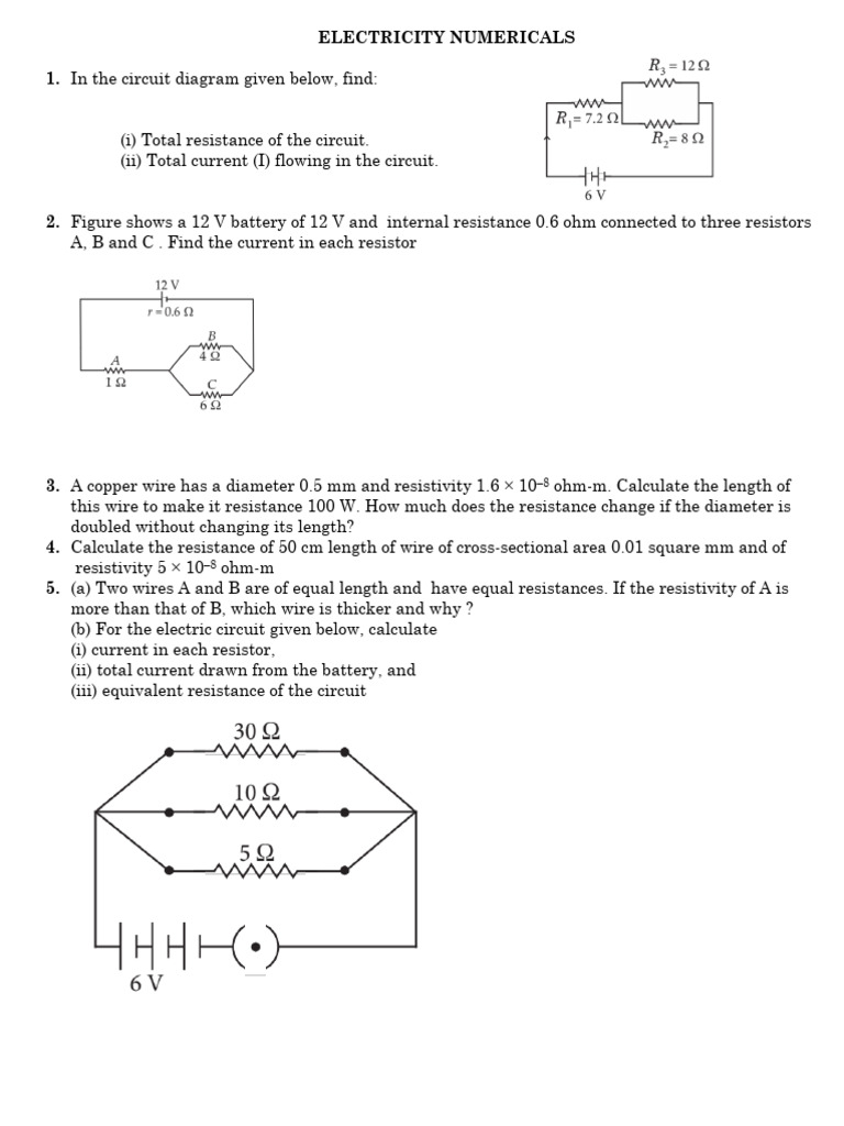 Physics Circuit Calculations | PDF