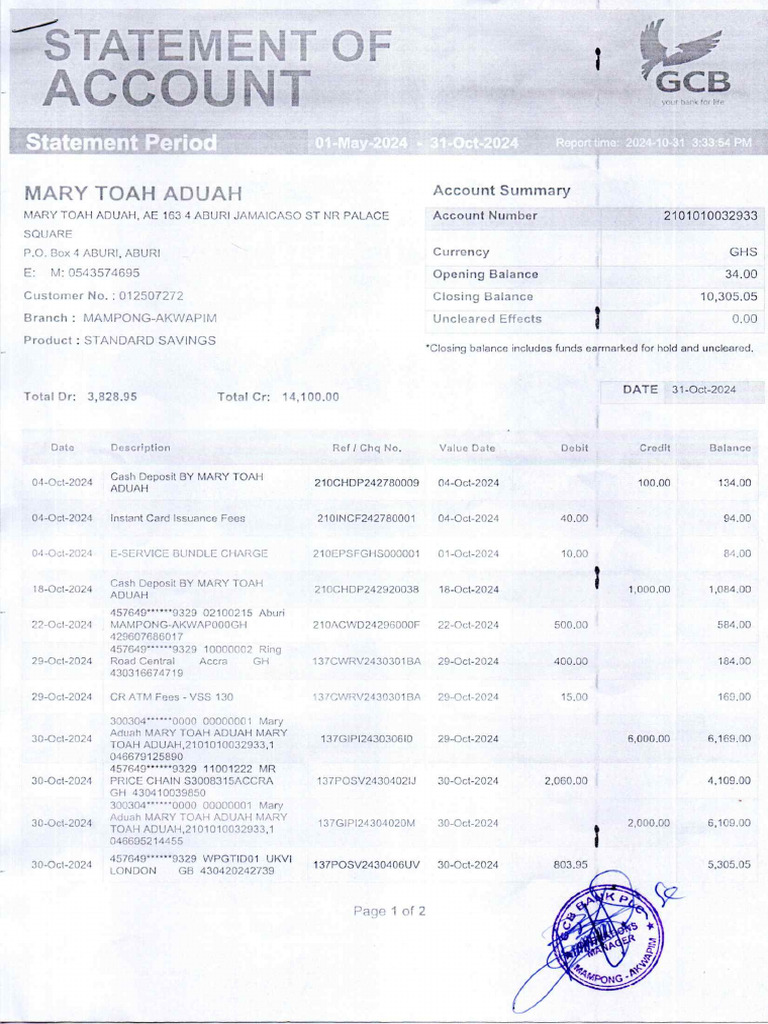 Bank Statement | PDF