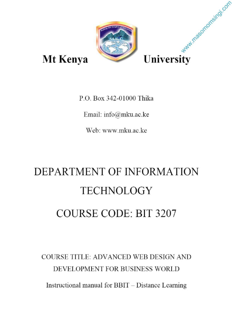 Advanced Web Design and Development | PDF