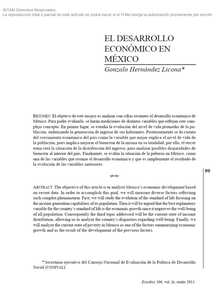 El Desarrollo Economico en Mexico | PDF | México | Producto Interno Bruto