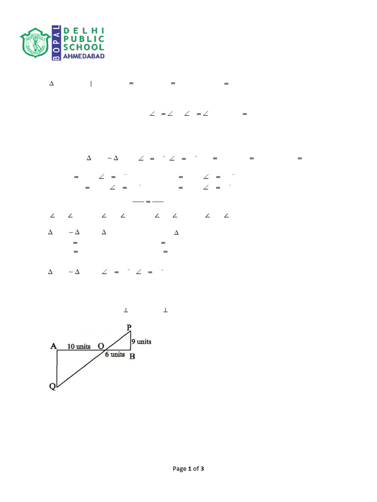 CH 6 Similar Triangles MCQ | PDF | Elementary Geometry | Triangle Geometry