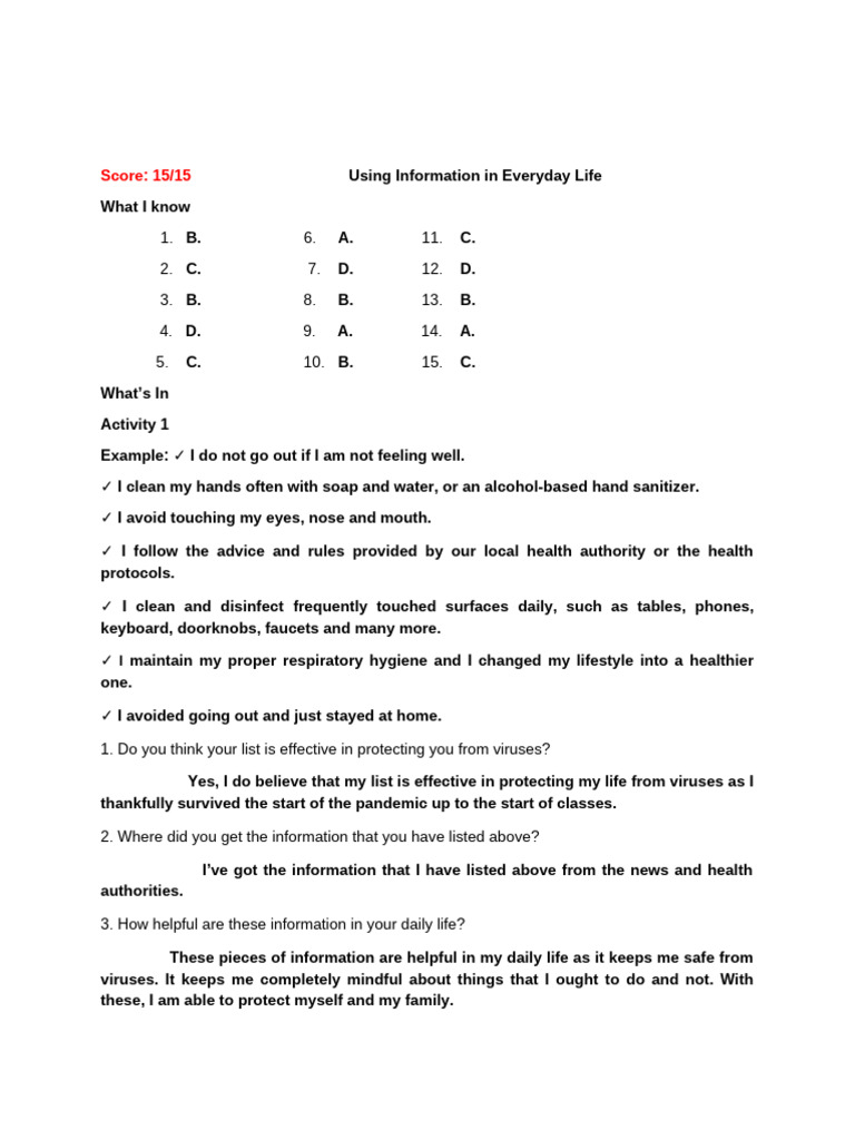 English Module 1 Answers | PDF | Pandemic