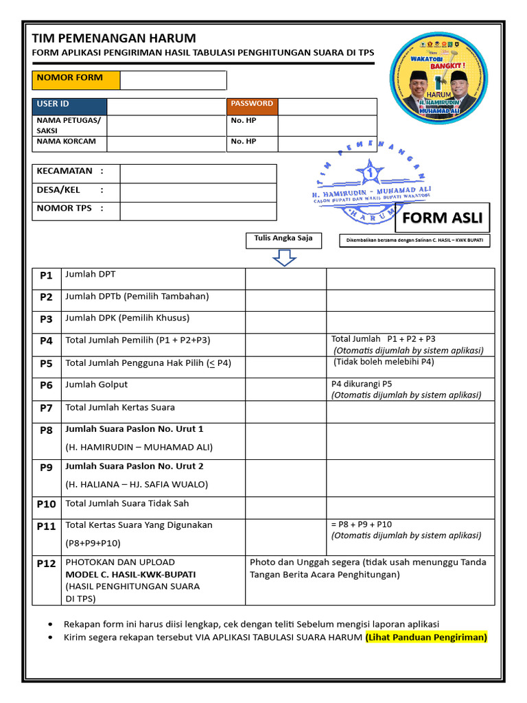 Ok Form Isian Aplikasi Hitung Suara | PDF