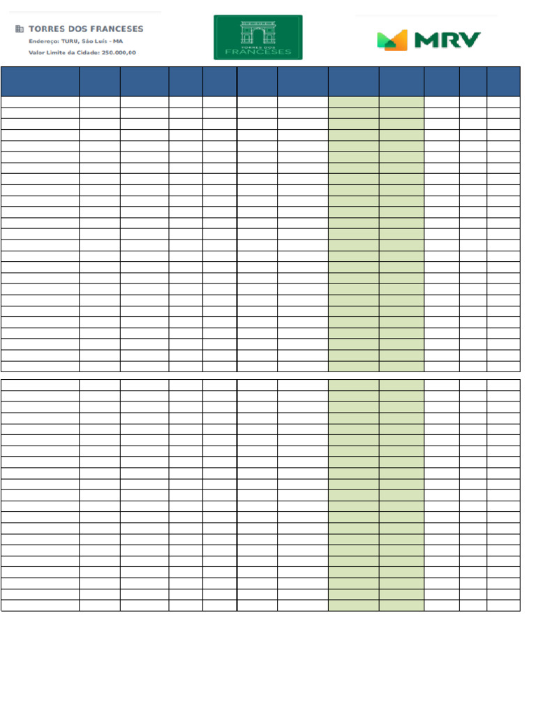 Tabela TORRES DOS FRANCESES - MRV (3) | PDF