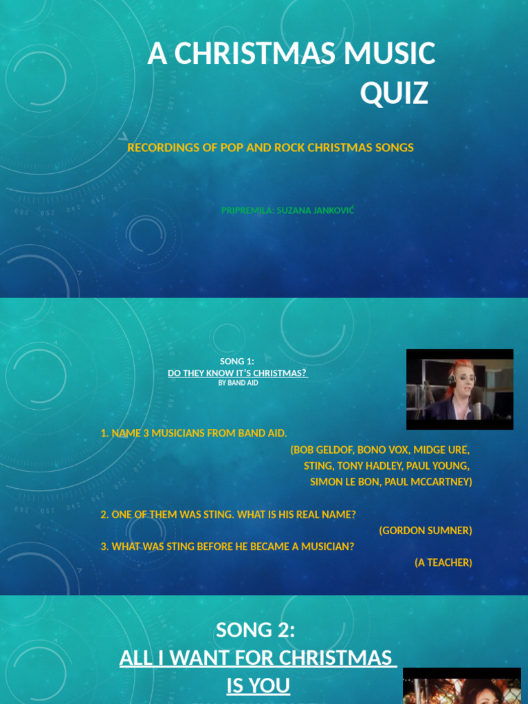 Christmas Music Quiz Challenge | PDF