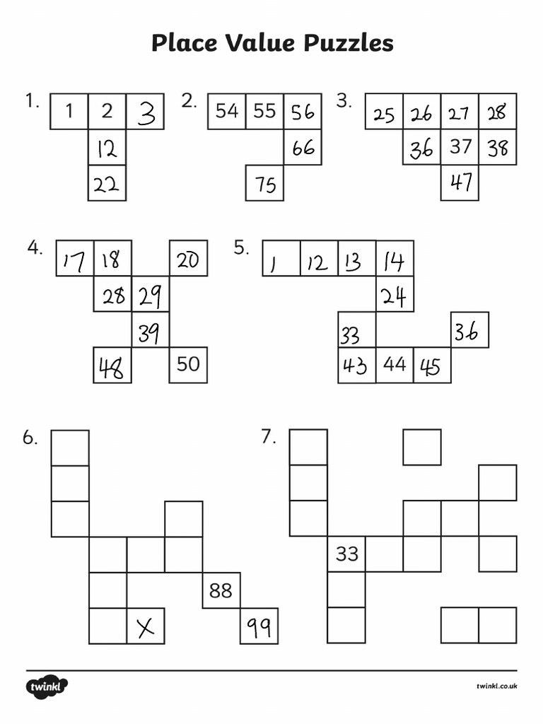 T2 M 228 Missing Numbers Hundred Square Puzzle | PDF