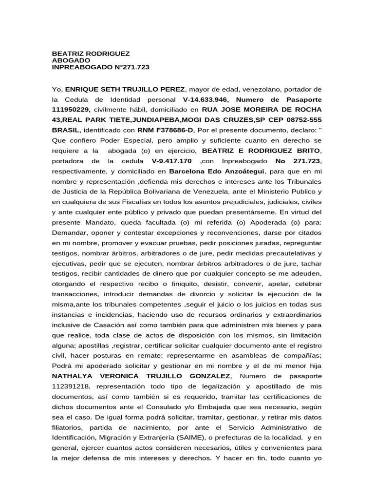 Poder Especial KIKE APOSTILLA Y DIVORCIO | PDF | Gobierno | Justicia