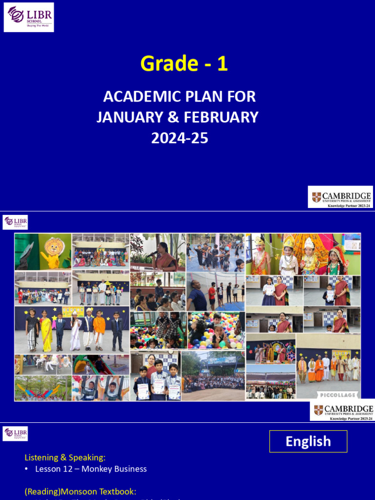 Grade 1 - Academic Planner - January & February | PDF