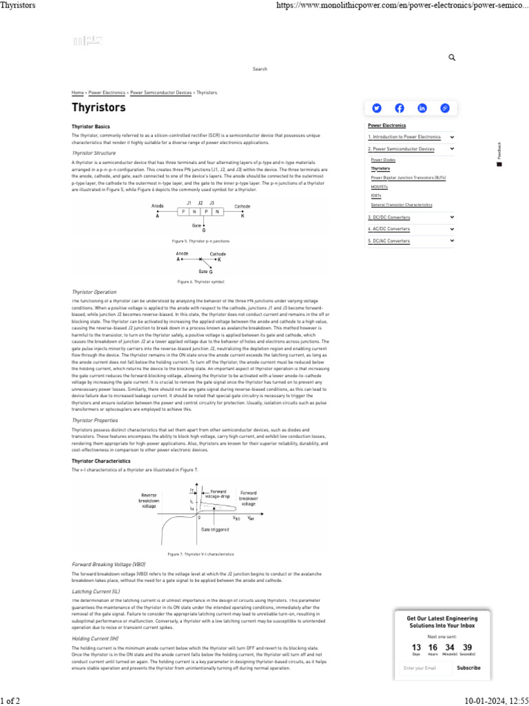 Thyristors and Its Advanced Application | PDF | Power Inverter | Rectifier