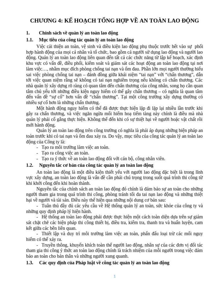 04. Ke hoach tong hop an toan | PDF