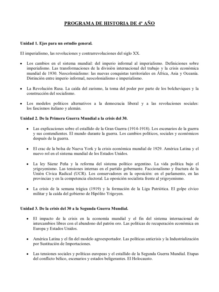 Historia 4º Año ESS | PDF