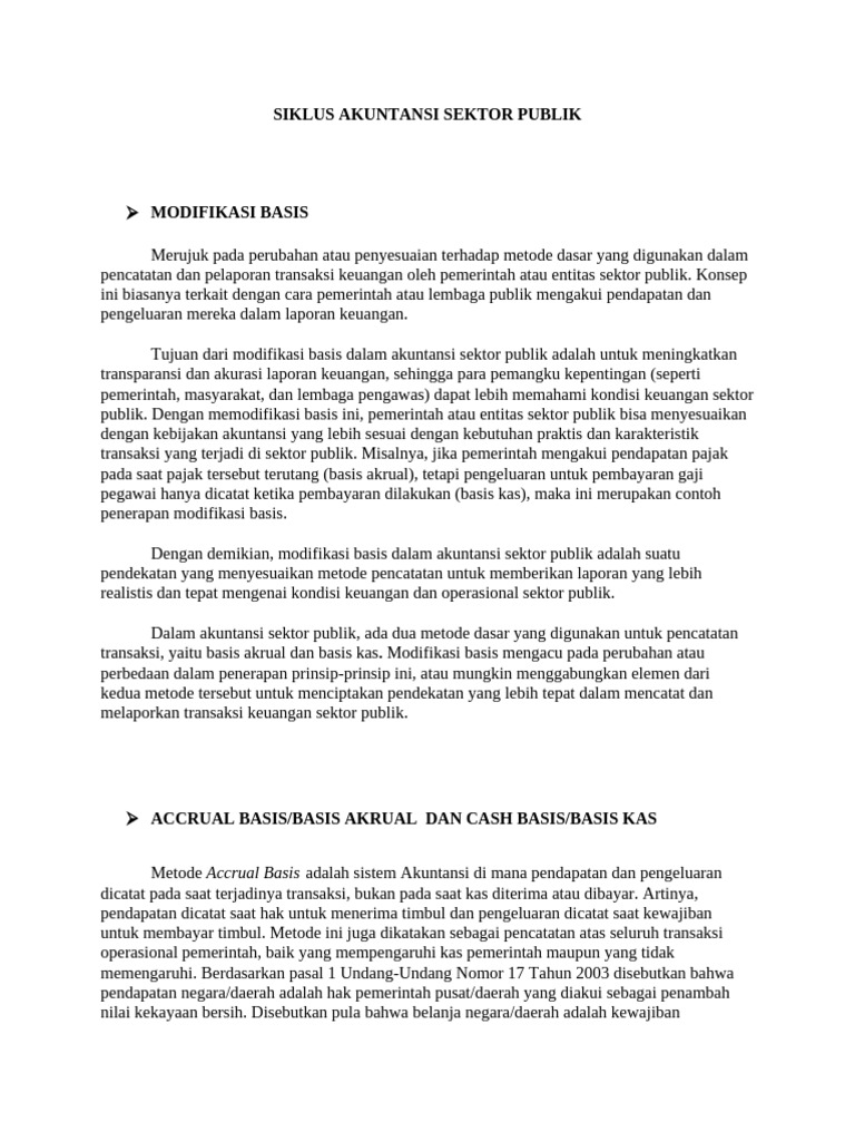 Siklus Akuntansi Sektor Publik | PDF