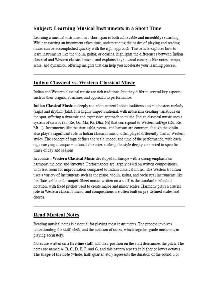 Cronical How To Learn Music 1 | PDF | Tempo | Clef