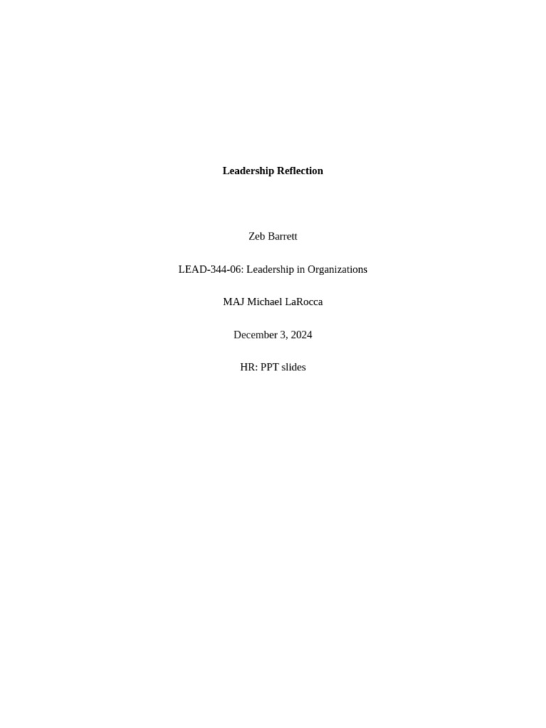 Leadership Paper | PDF | Leadership | Concept