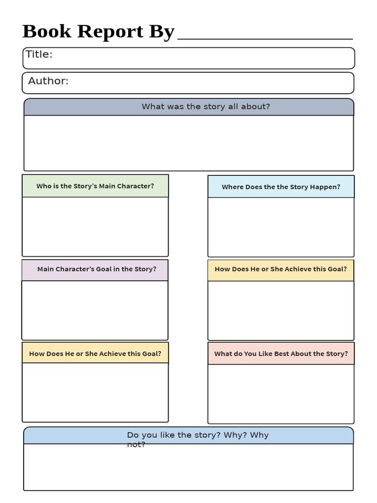 Book Report Template 2 | PDF