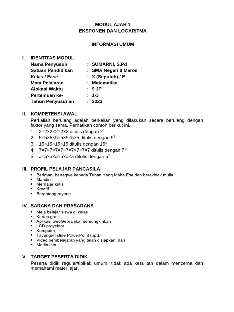 5. MODUL AJAR 1 | PDF