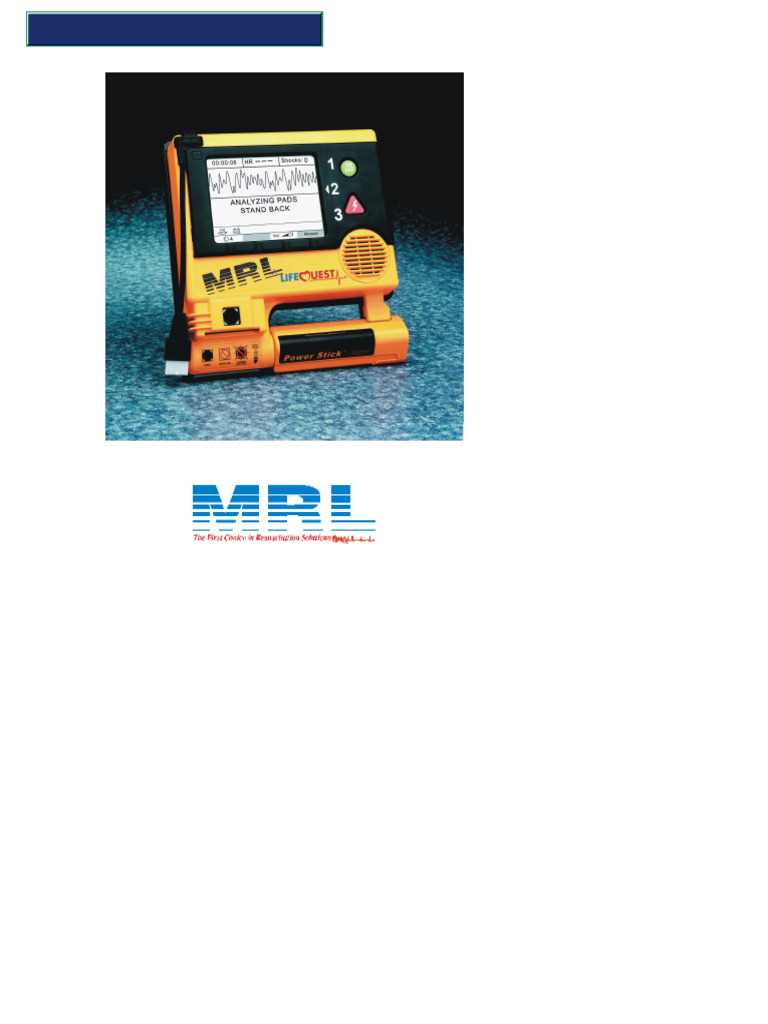 MRL Automatic External Defibrillator: MRL Lifequest Aedefibrillator Users Manual | PDF | Battery ...