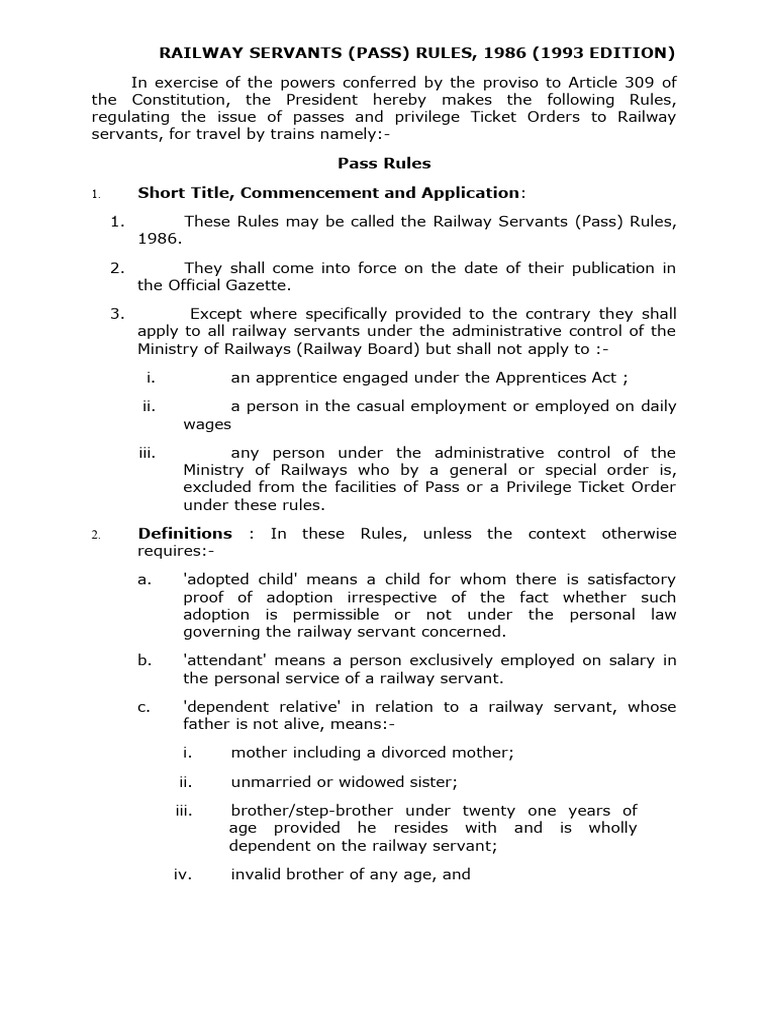 Pass Rules | PDF | Rail Transport | Train