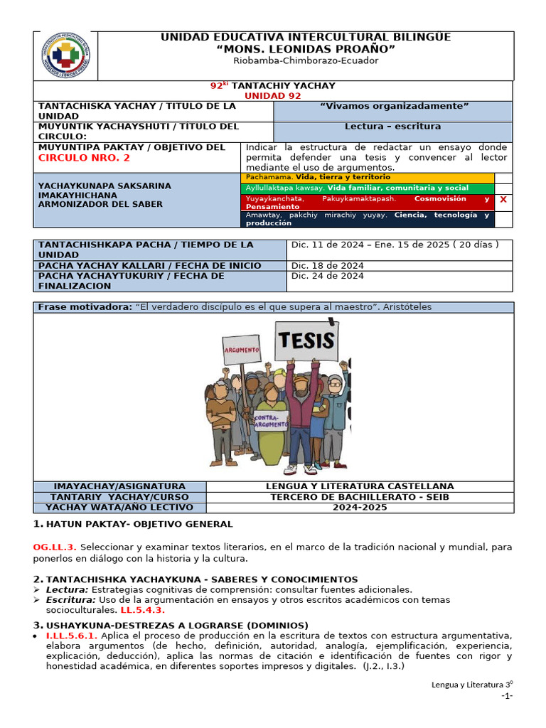 GUÍA LL 3°BGU U3 (U92) Cir.2 | PDF | Ensayos | Creatividad