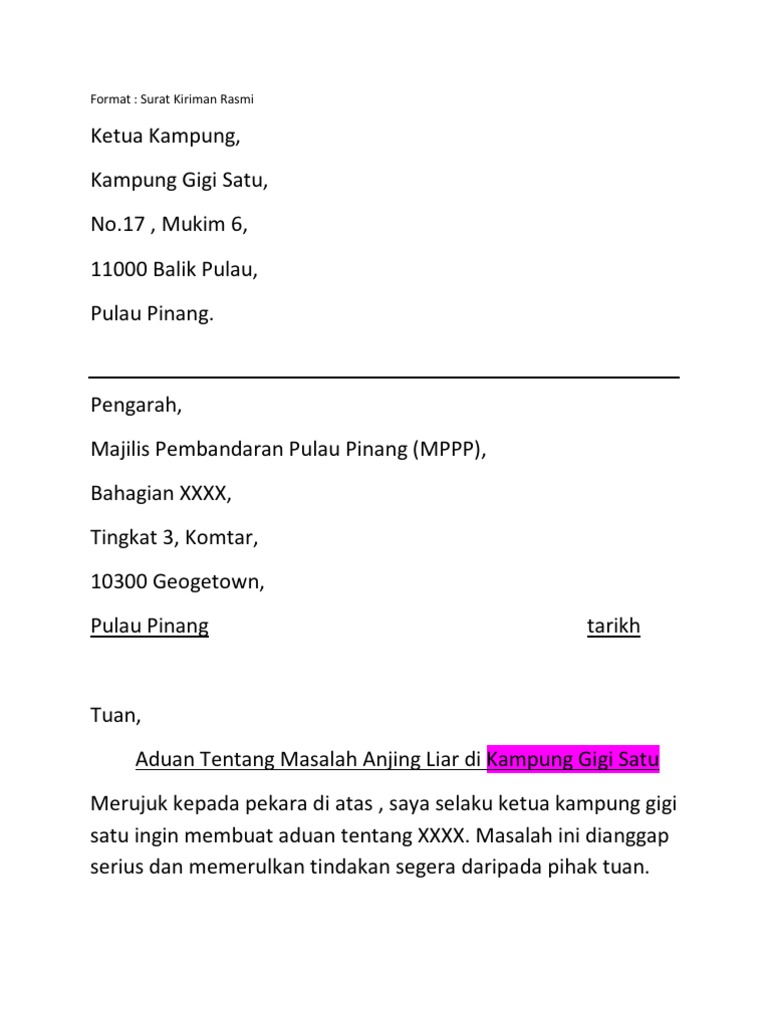 Surat Kiriman Rasmi | PDF