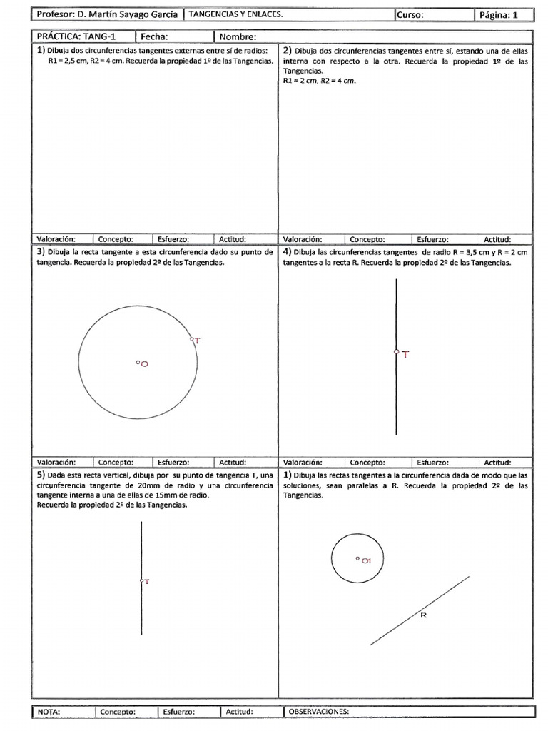 Ficha | PDF | Tangente | Geometría Elemental