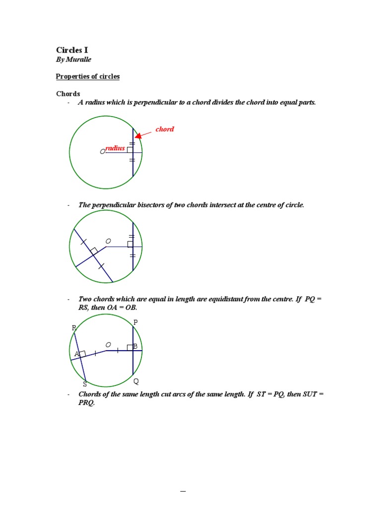Circles 1 | PDF | Circle | Perpendicular