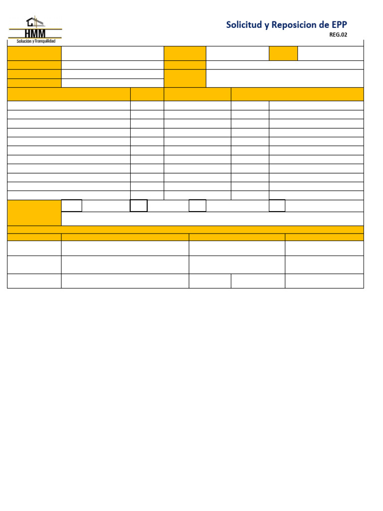 Solicitud y Reposicion de EPP Arielectric | PDF
