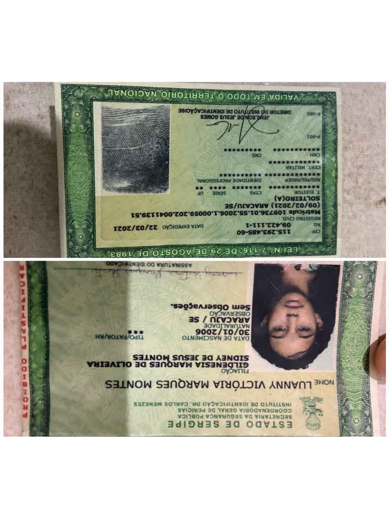 RG frente e verso 2 | PDF