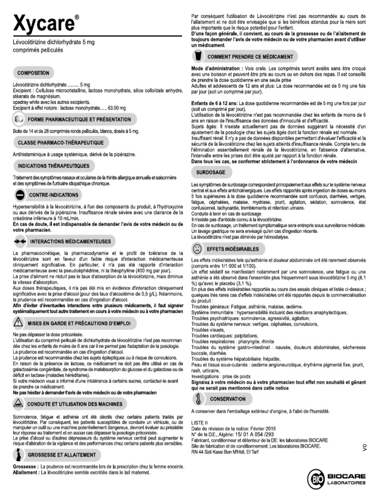 XYCARE 5mg-Avec Compression | PDF