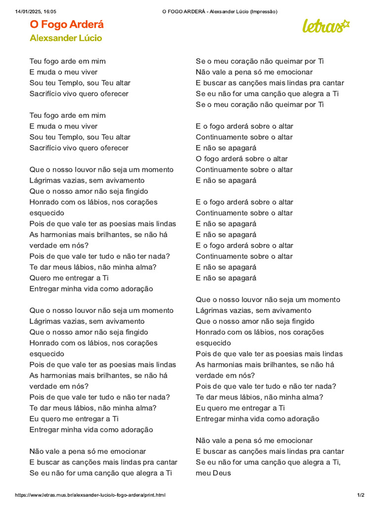 O FOGO ARDERÁ - Alexsander Lúcio (Impressão) | PDF