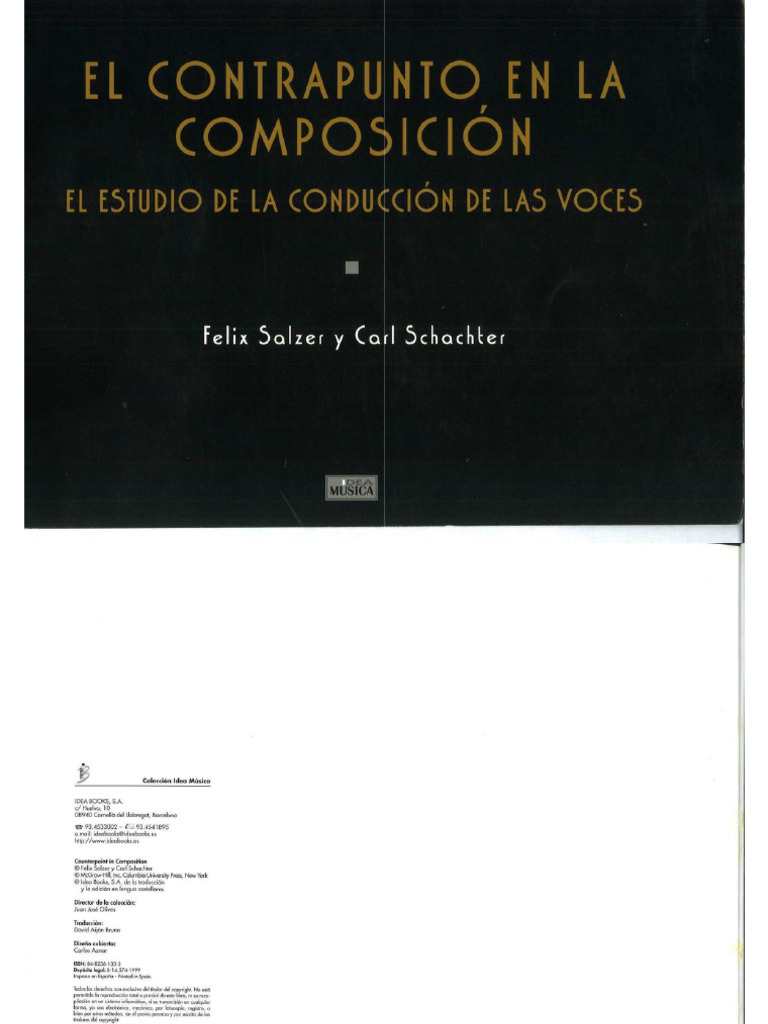 Salzer El Contrapunto en La Composicion PDF - Compress | PDF