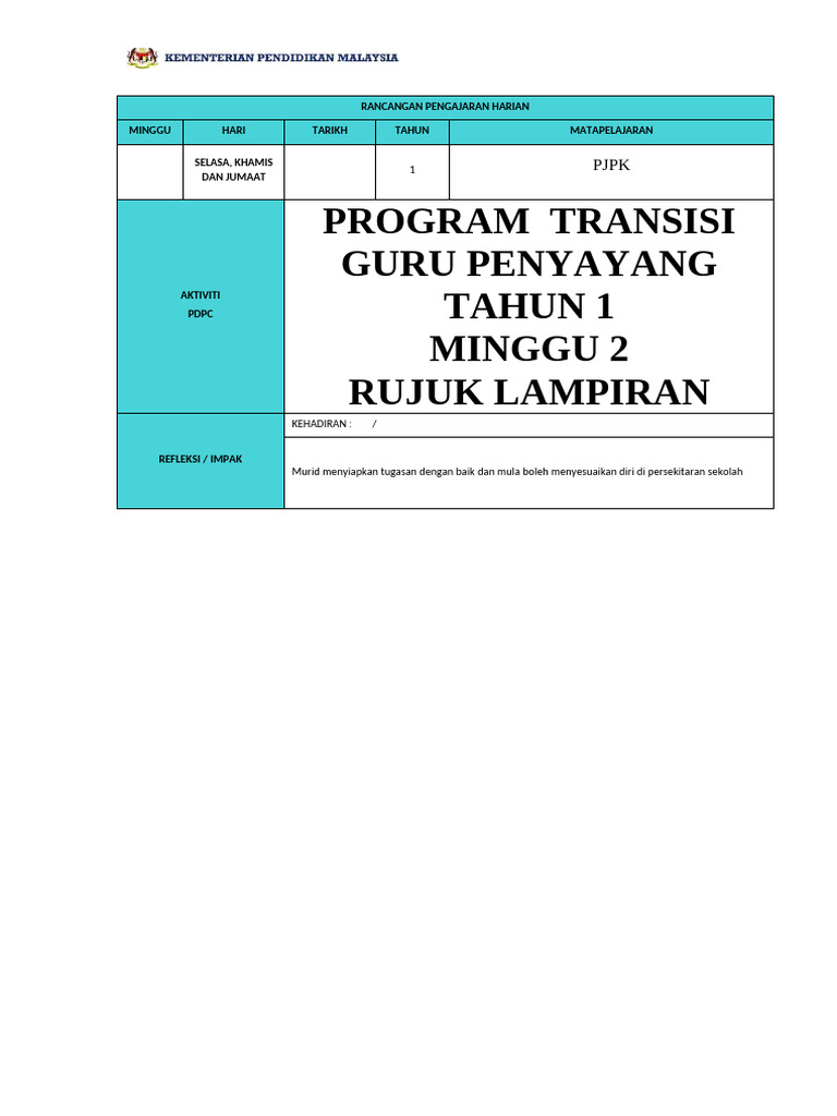 RPH PJPK 1 INDAH | PDF