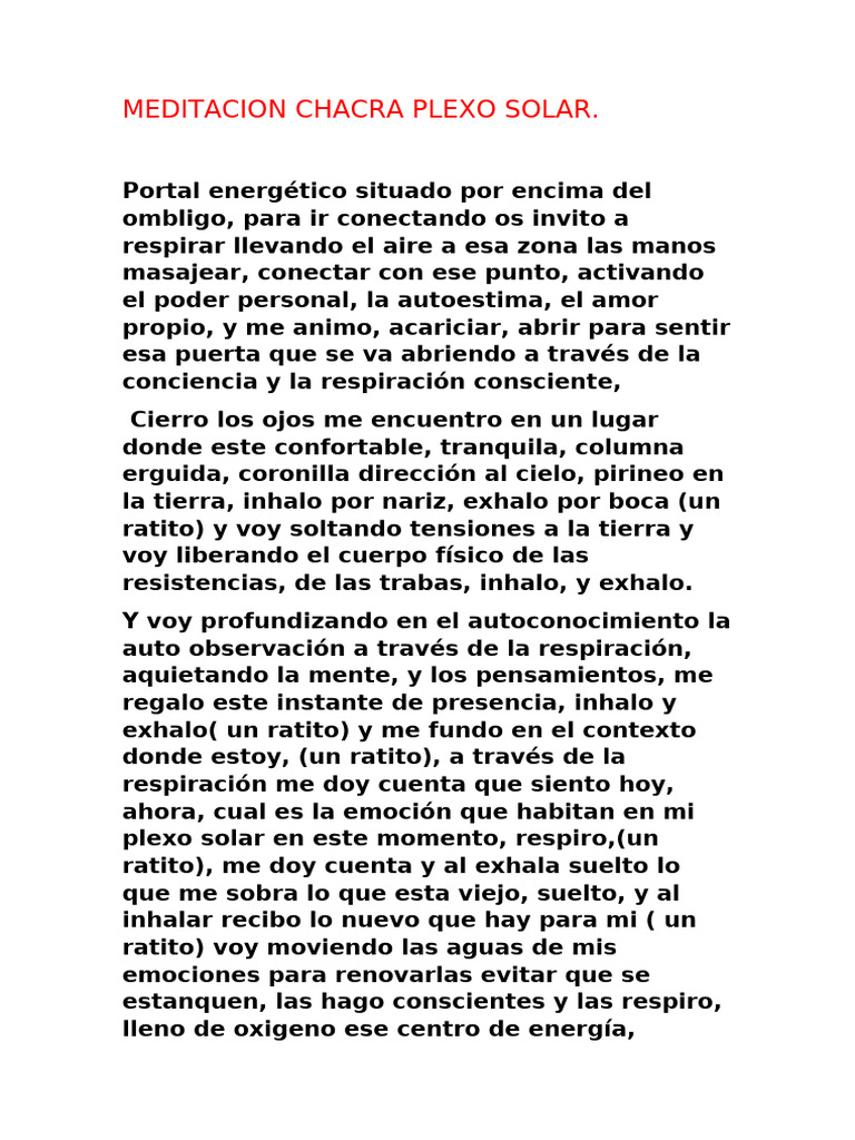 Meditación para Activar el Plexo Solar | PDF | Verdad
