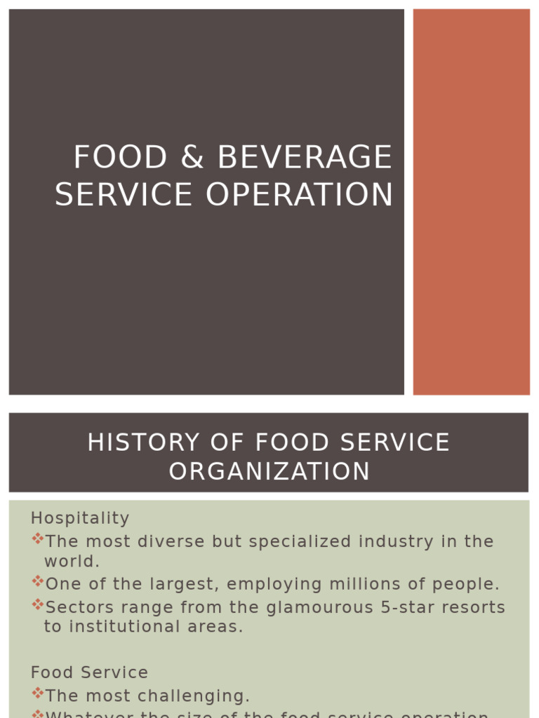Food and Beverage Service Operation His | PDF | Foodservice | Restaurants