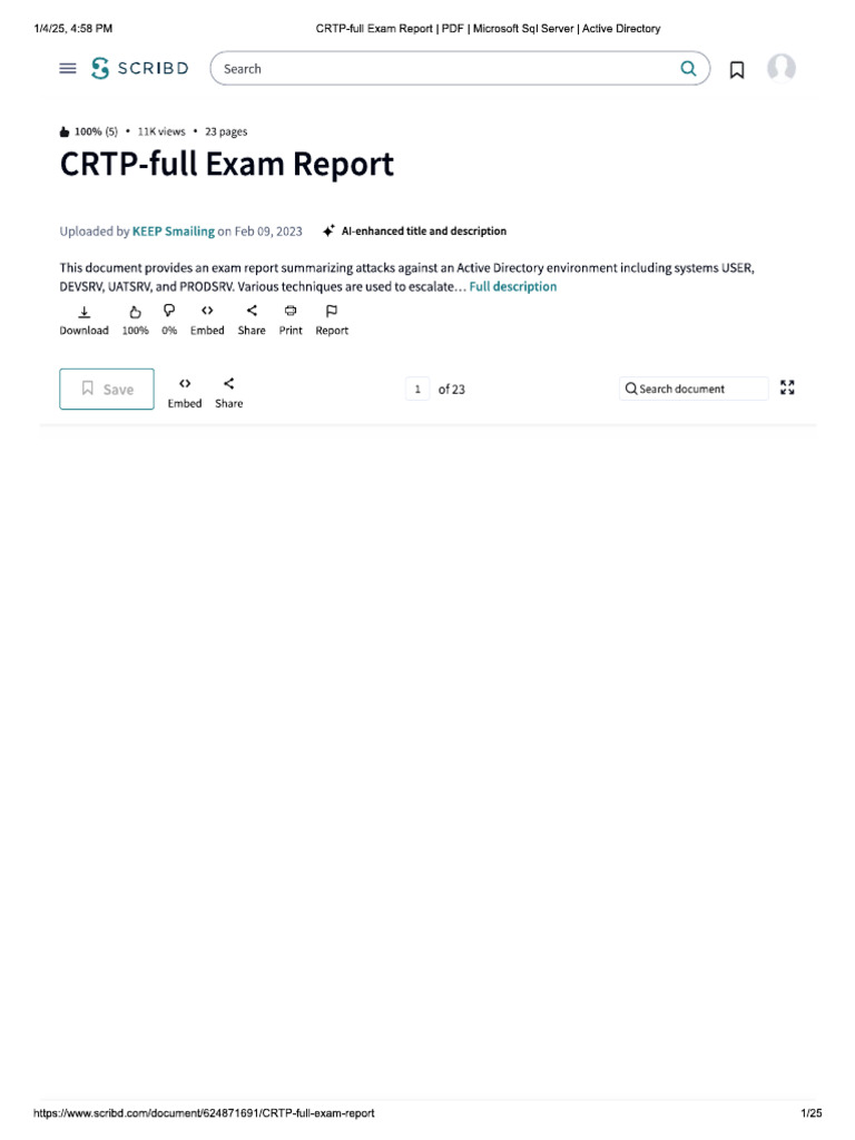 CRTP Report | PDF