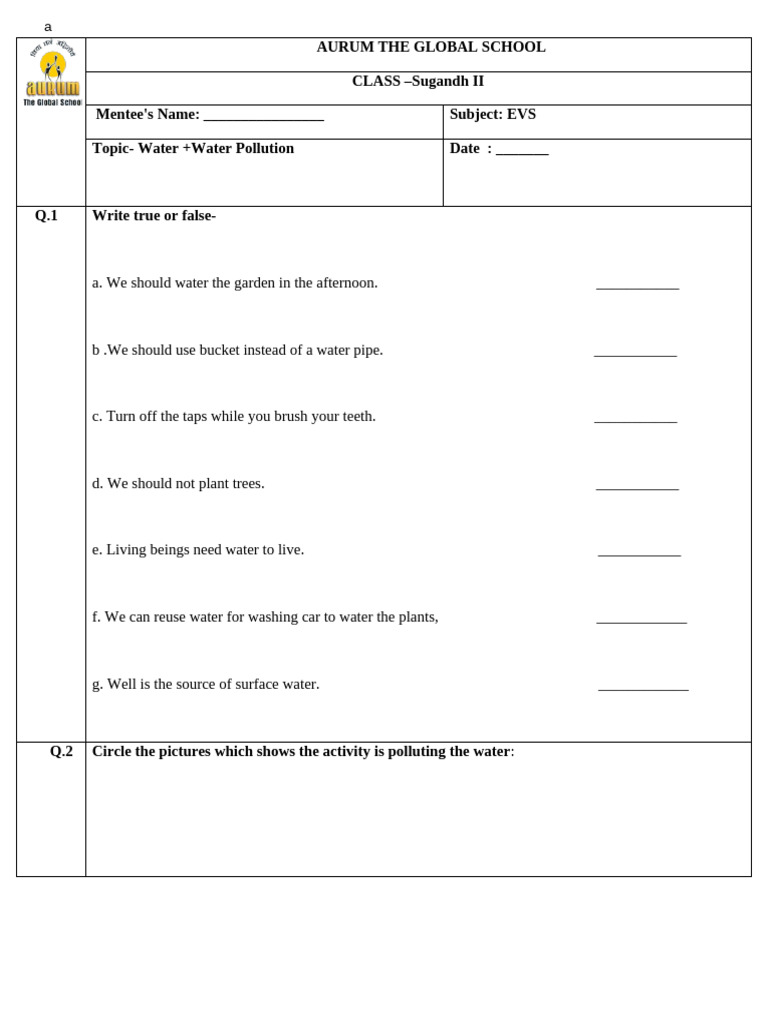 Water Conservation and Pollution Quiz | PDF