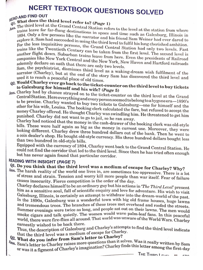 English Notes - The Third Level | PDF